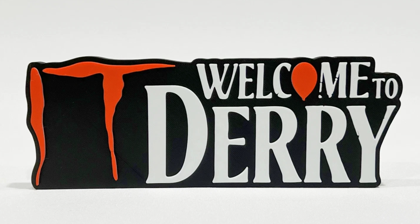 IT Welcome to Derry Sign 3D Printed Horror Movie Desk Display Pennywis ...