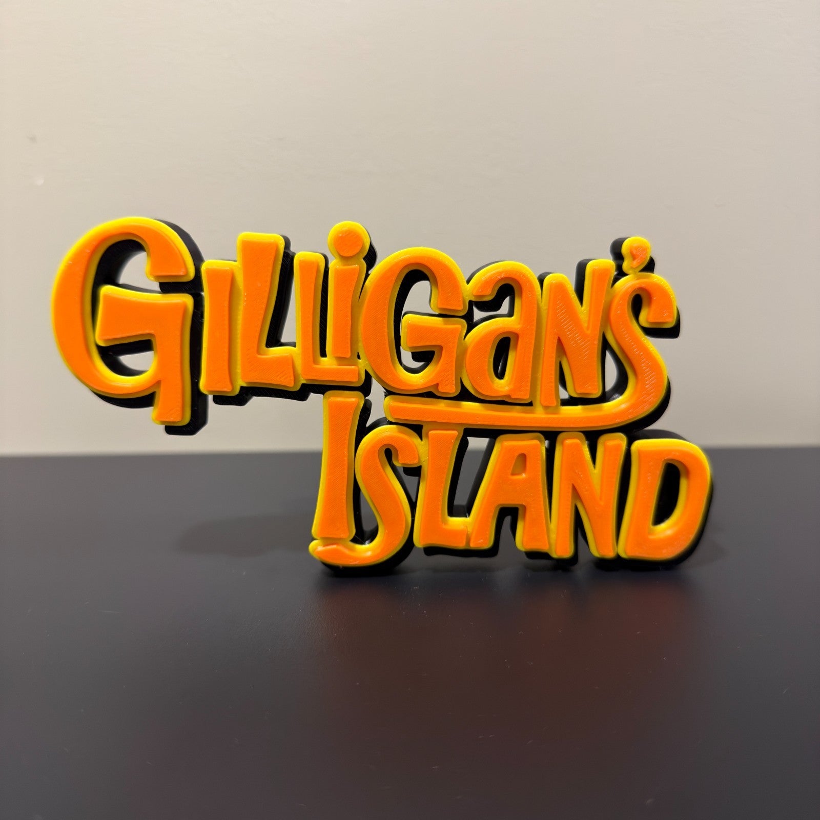 1960's TV Show Gilligan's Island Logo Display Sign 3D Printed Free Sta ...